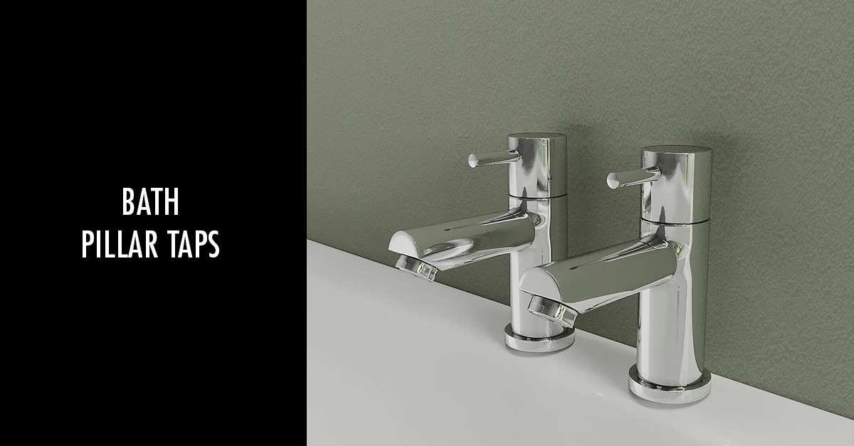 Pair of Bath Taps | Traditional Style Pillar Taps | QS Supplies UK